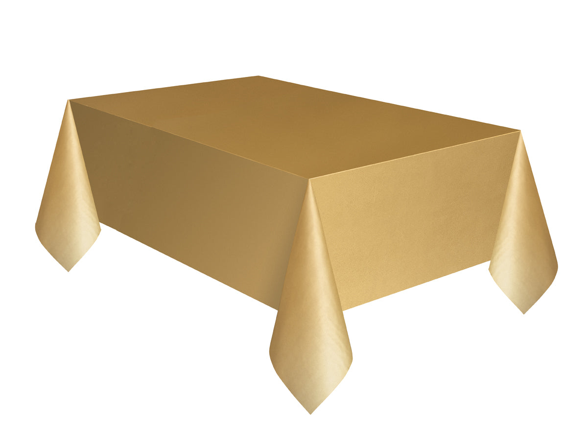 Gold Plastic Table Cover | Party Connection Canada